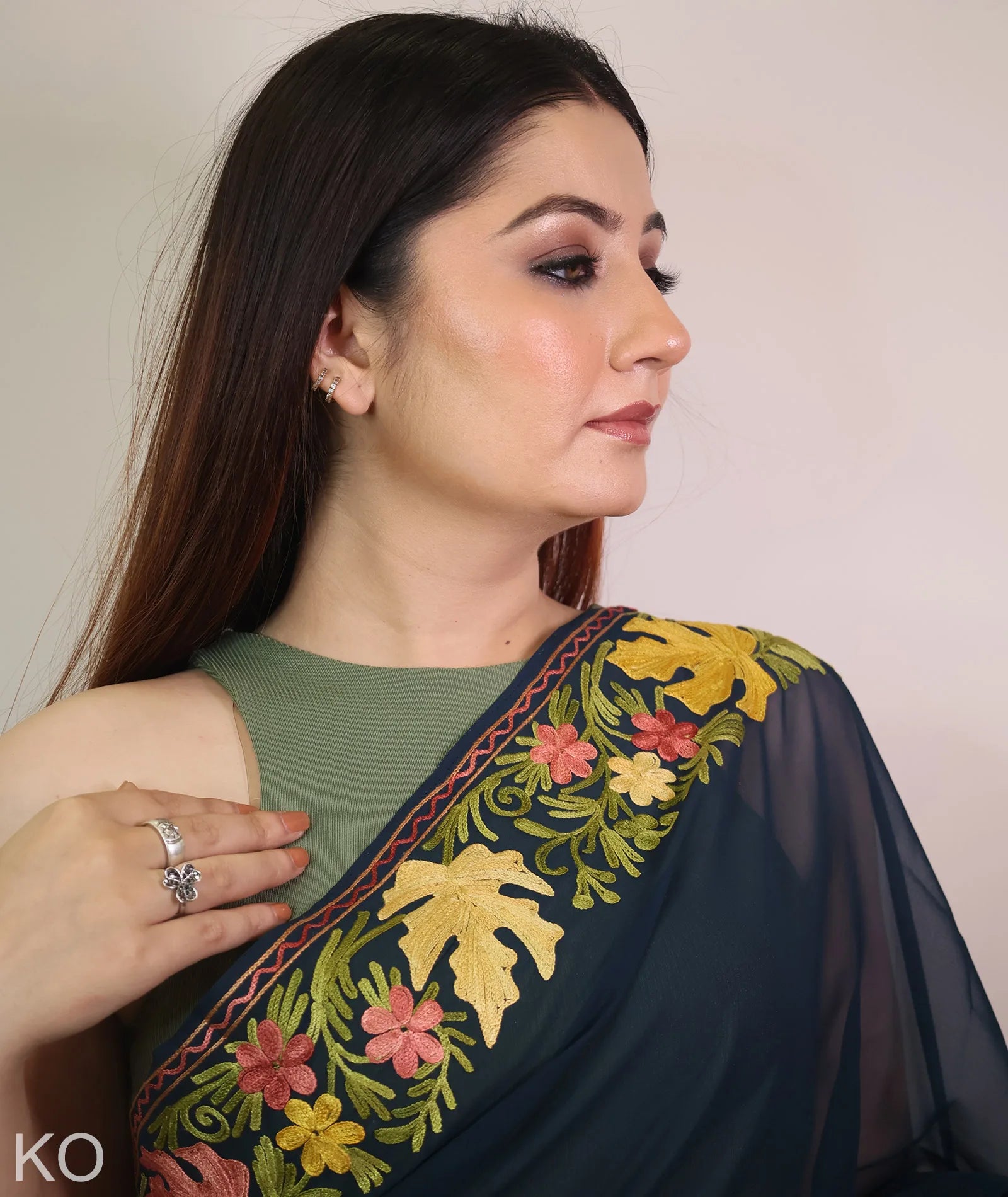 Buy Kashmiri Embroidery Sarees | Buy Sarees Online – Kashmir origin