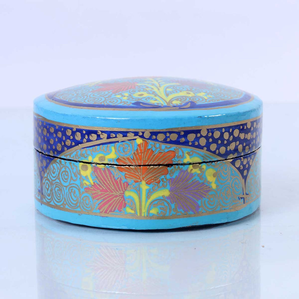 Sky Blue Paper Mache Pin Box – Kashmir origin